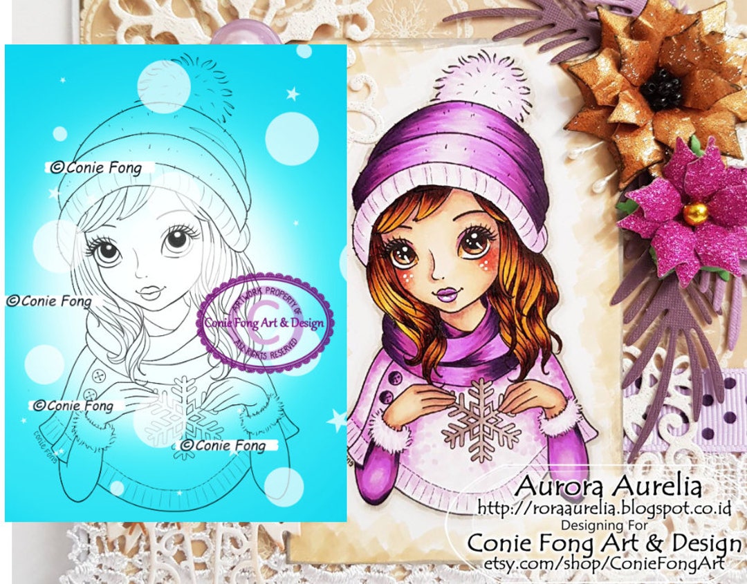 Digital Stamp, Digi Stamp, Digistamp, Susie Snowflake by Conie Fong ...