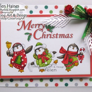 Digital Stamp, Digi Stamp, Digistamp, Candy Cane Penguin by Conie Fong ...