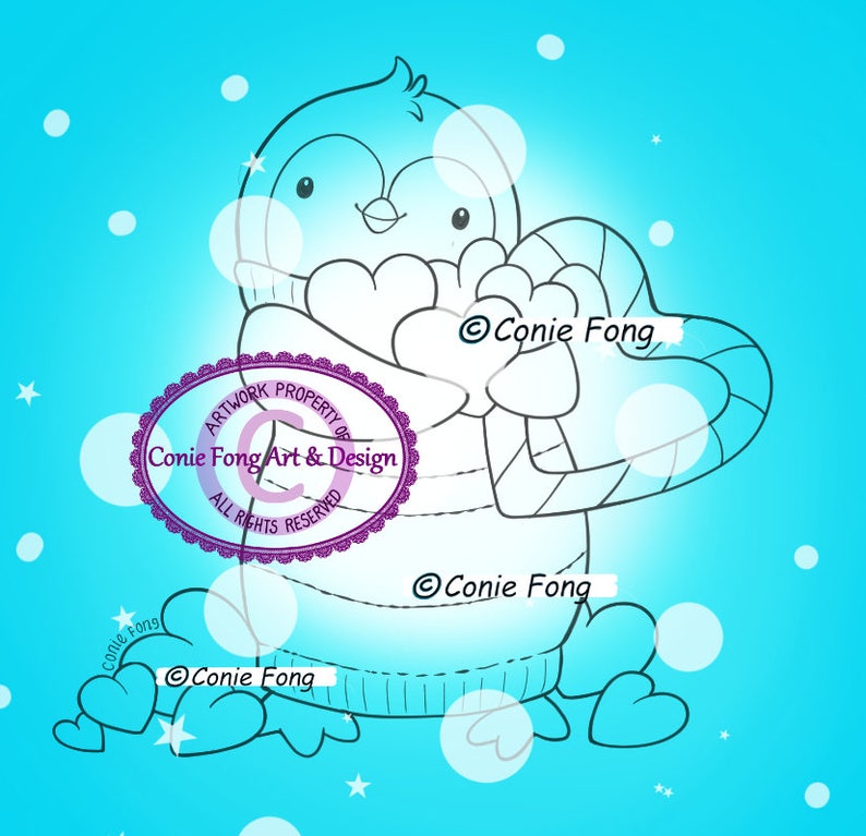 Digital Stamp, Digi Stamp, Digistamp, Penguin Bundle of Love & Penguin ...