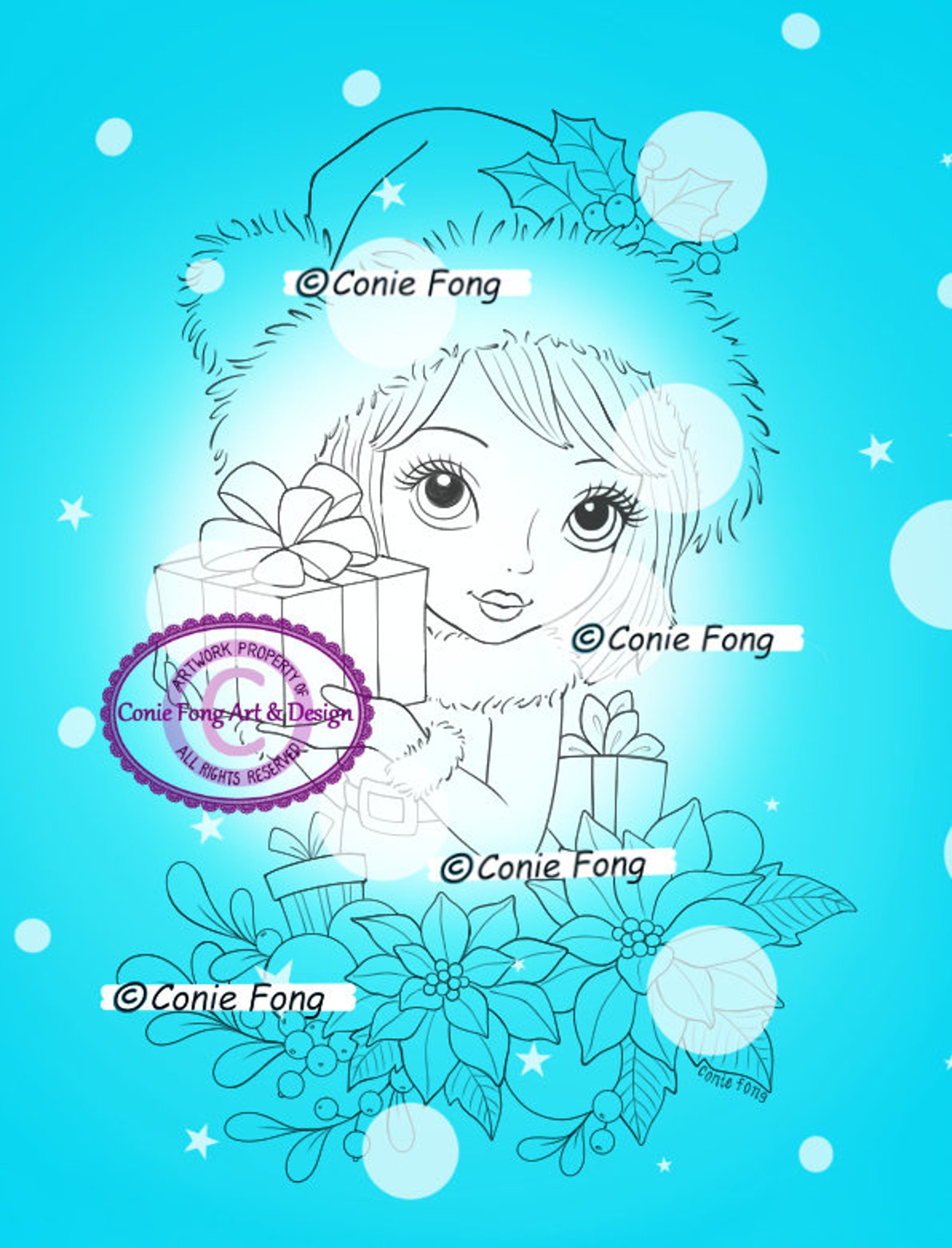 Digital Stamp Digi Stamp Digistamp Noelle's Gift by - Etsy