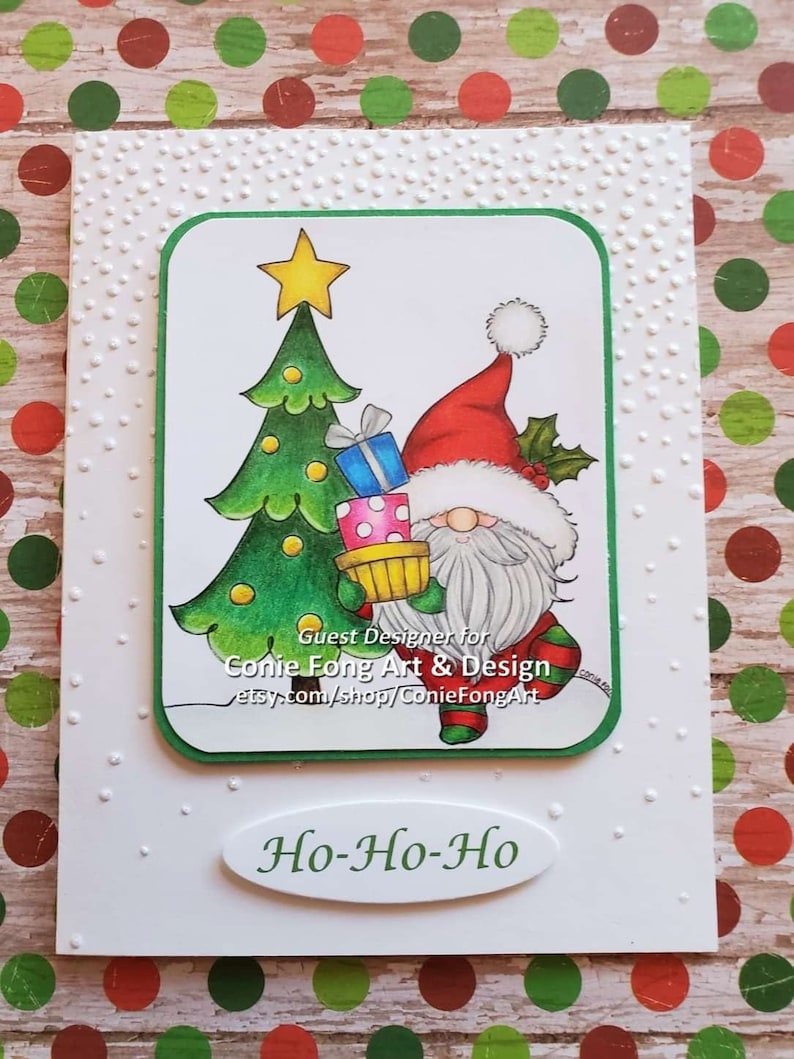 SALE Digital Stamp, Digi Stamp, Digistamp, Christmas Present Gnome and ...