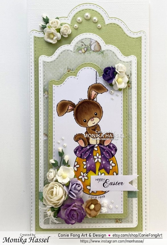 Digital Stamp Digi Stamp Digistamp Easter Bunny Trio Bundle | Etsy