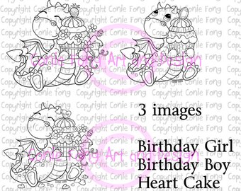 Digital Stamp Digi Stamp Digistamp Tori the Dragon-birthday | Etsy