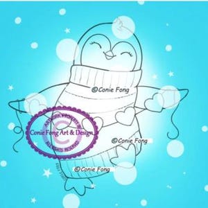 Digital Stamp, Digi Stamp, Digistamp, Penguin Bundle of Love & Penguin ...