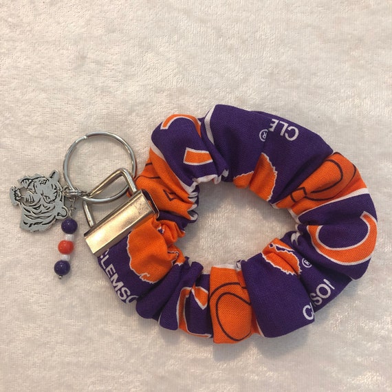 Clemson Tigers Scrunchie Key Chain Clemson Tigers Wrislet | Etsy