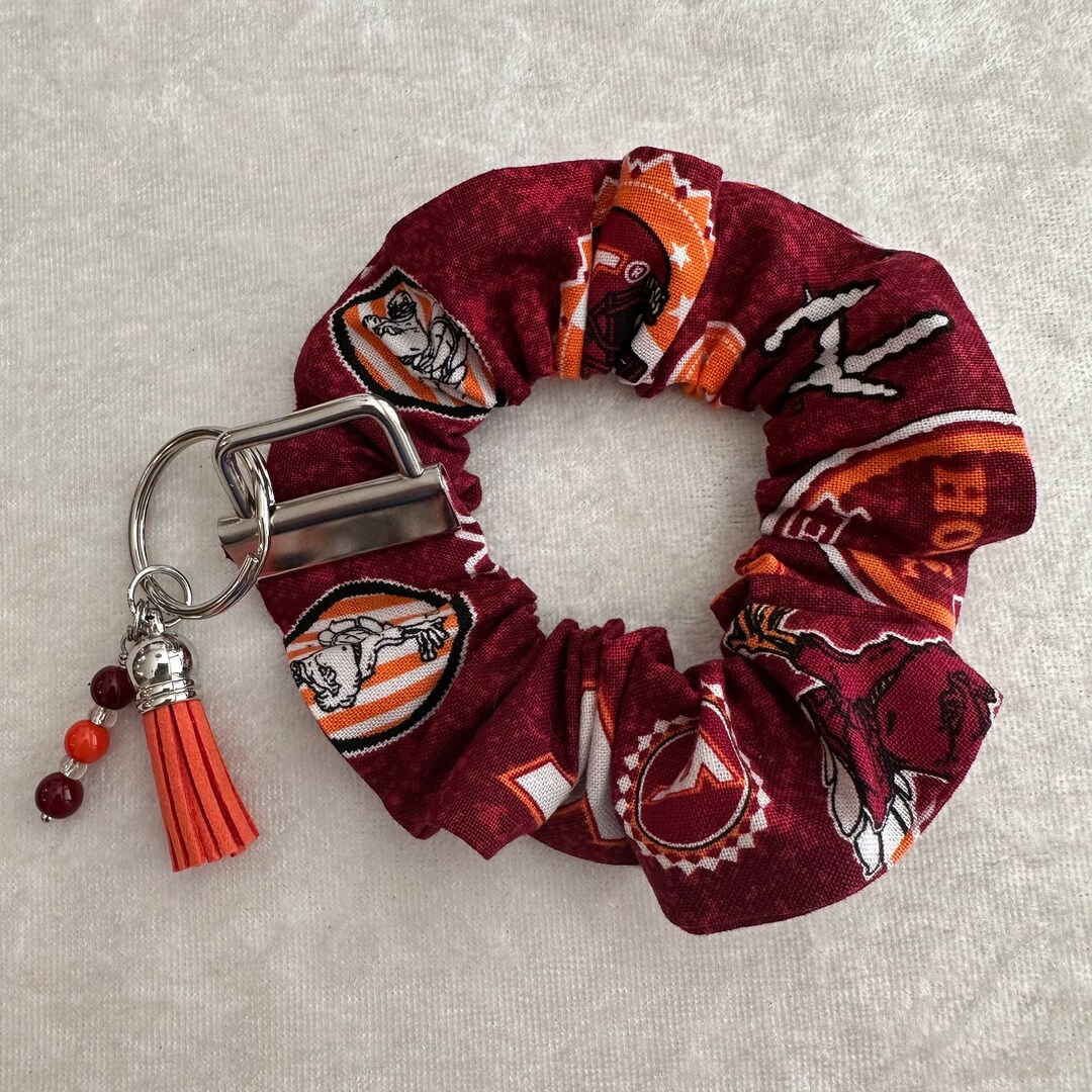 Virginia Tech Scrunchie Keychain, Virginia Tech Wrislet - Etsy