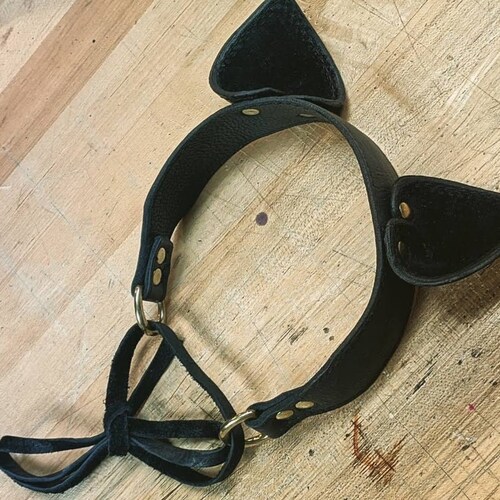 Leather Cat Mask Catwoman Mask Petplay Mask Cat Ears - Etsy