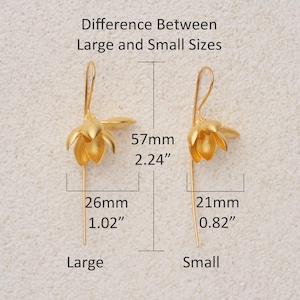 Gold Magnolia Earrings | Silver Flower Drop Earrings - Etsy