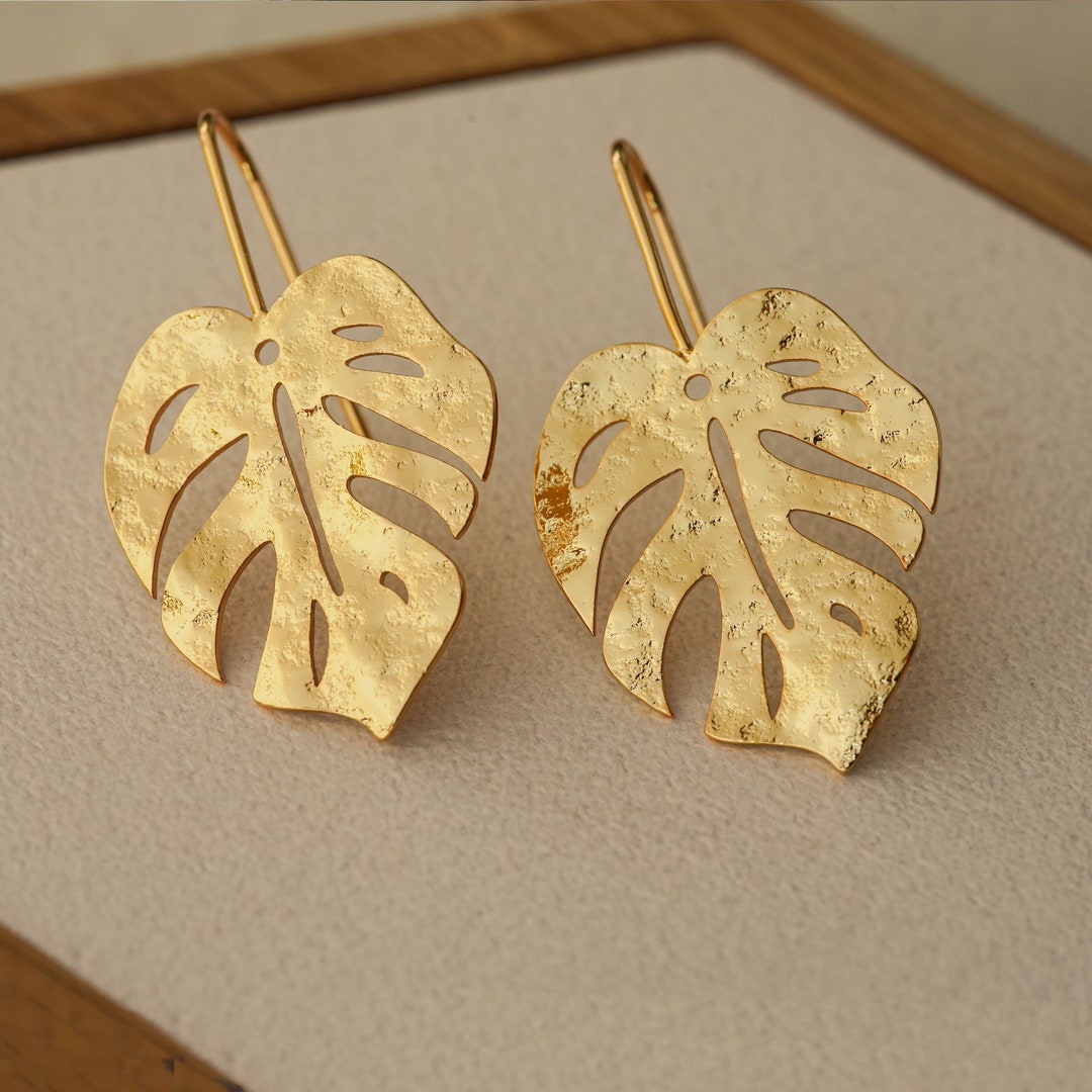 MONSTERA EARRING, Monstera Leaf, Leaf Earrings,plant Earring,monstera ...