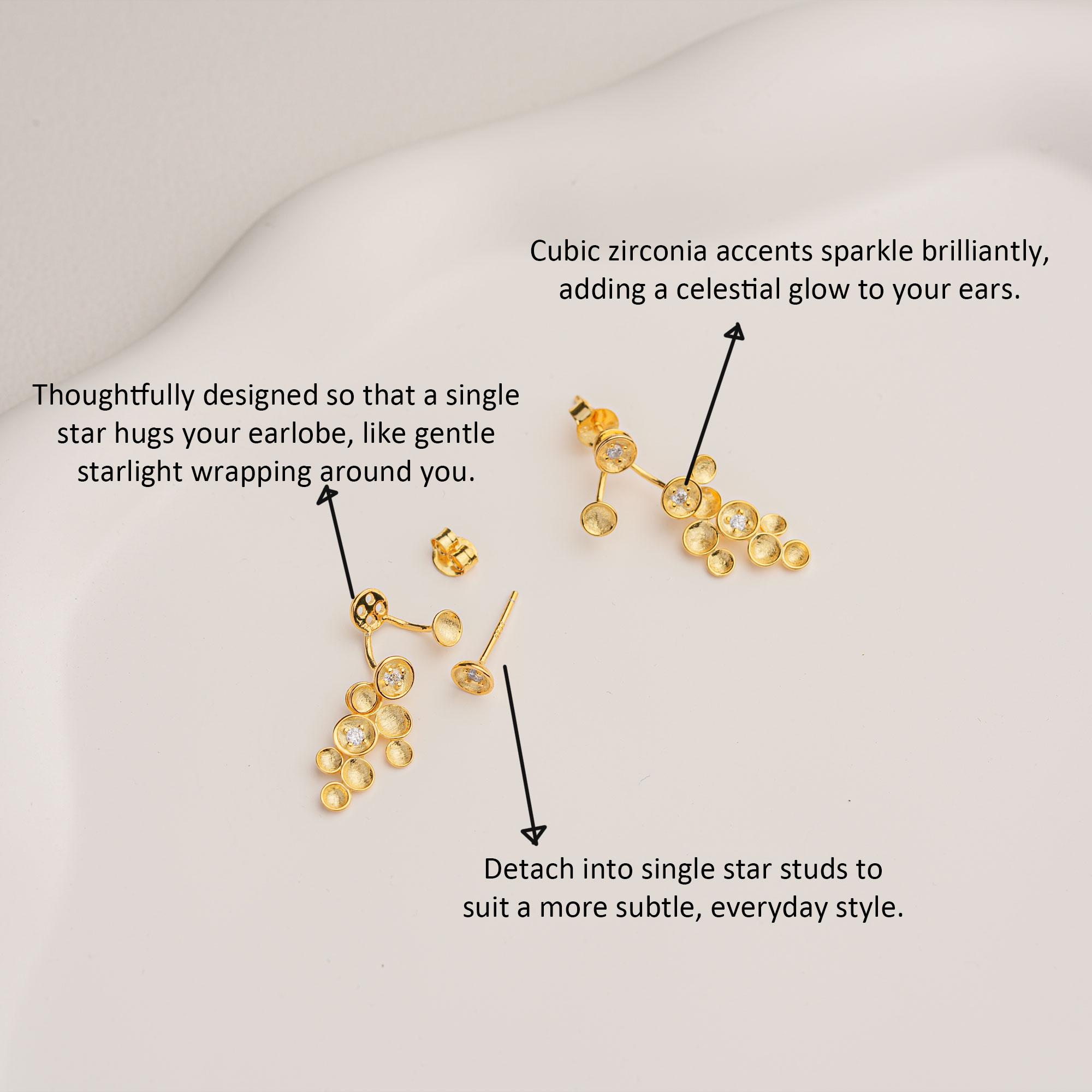 Starlight Cascade Earrings – Adjustable Starry Drops Inspired by the Night Sky, Starlight ...