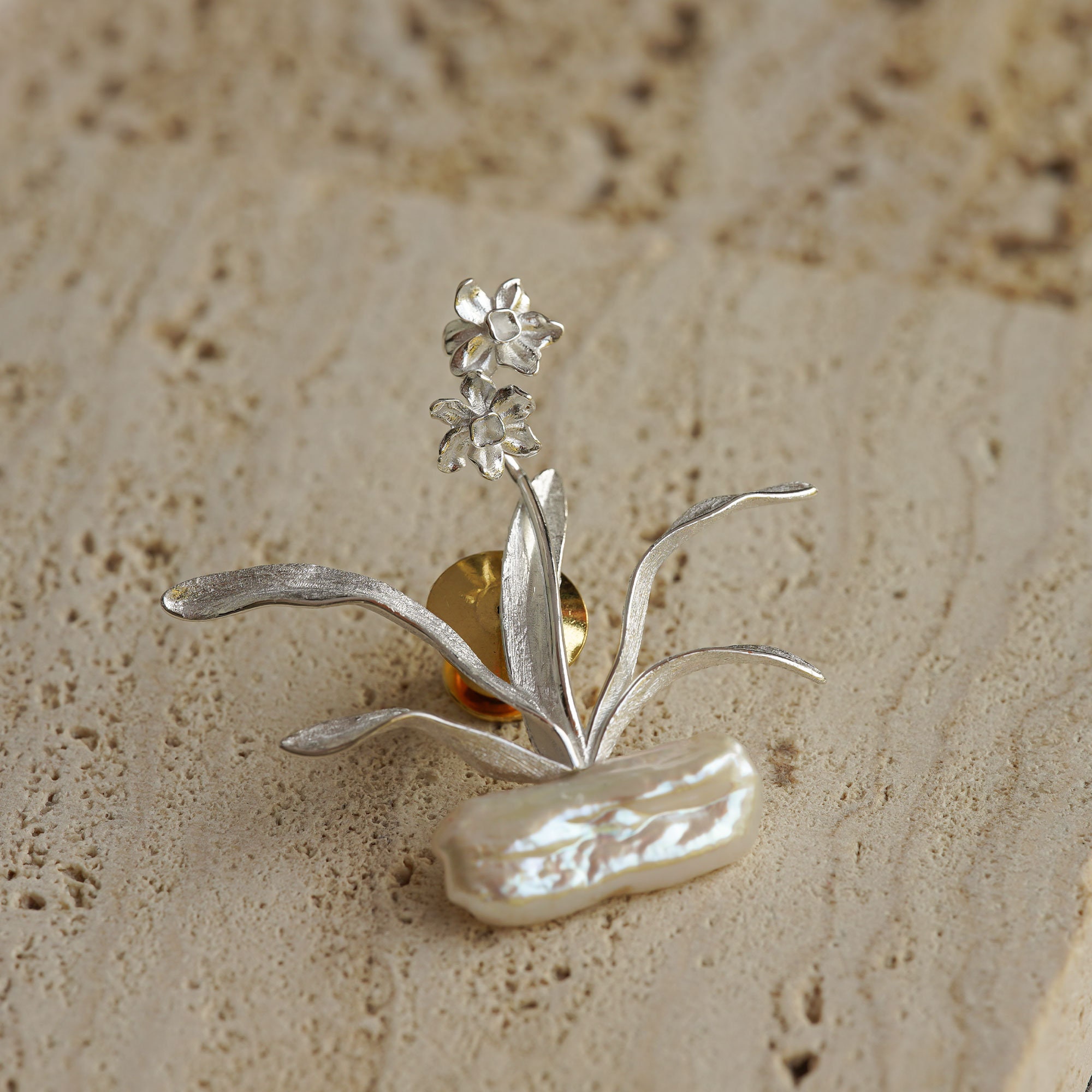 DAFFODILS Broochdaffodils Flower Pinsilver Flower Lapel - Etsy