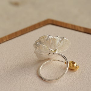 Silver Poppy Ring - A Tribute to Nature's Timeless Beauty, Gift for Her ...
