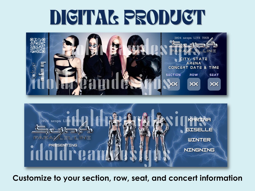 Aespa Synk Parallel Line Customizable Concert Tour Ticket, Aespa Tour ...
