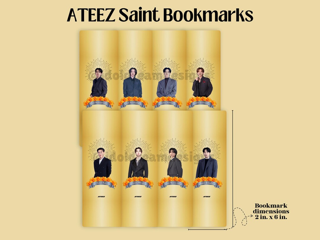ATEEZ Saint Bookmarks - Kpop Fanmade Merch, Ateez Atiny, Ateez Tour ...