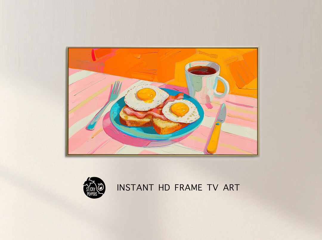 Eggs and Bacon Breakfast Food Frame TV Art Matisse Food Decor Vibrant ...