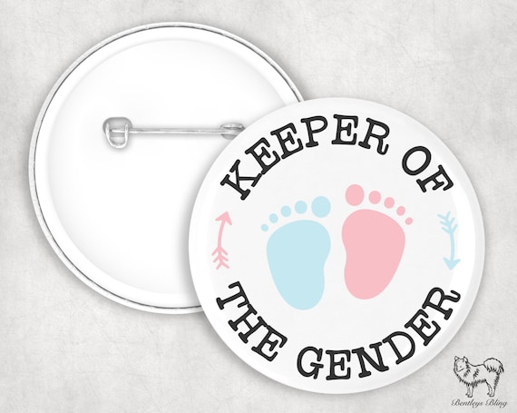 Keeper of the Gender gender reveal badge. Boy or girl secret | Etsy