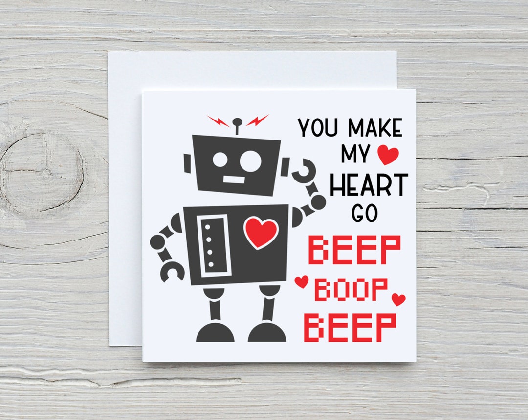 You Make My Heart Go Beep Boop Beep, Card for Boyfriend, Girlfriend ...