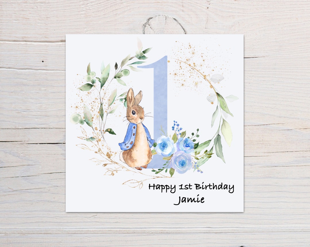 Personalised Peter Rabbit 1st-9th Birthday Card. Age Birthday Card ...