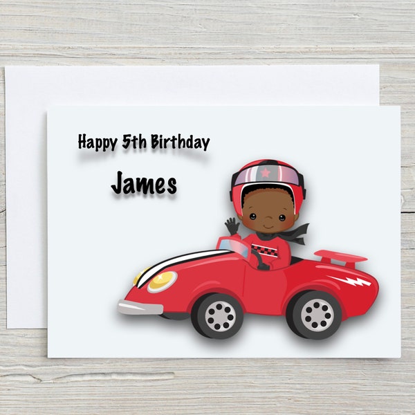 Race Car Birthday Card - Etsy