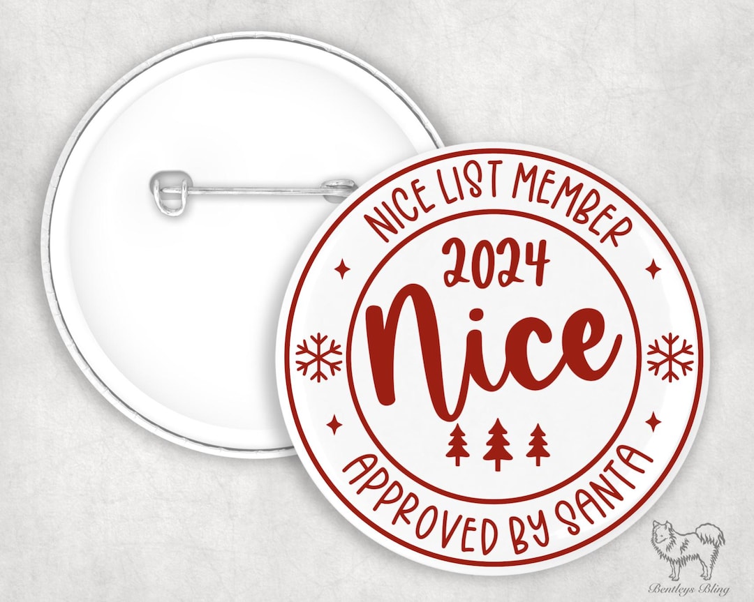 Nice List Badge, I'm on Santas Good List, Nice List Member, Merry ...