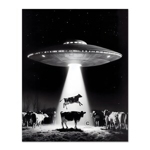 Cow Abduction UFO Giclée Print: Nebraska Dairy, 1974 Photo Style, 8x10 ...