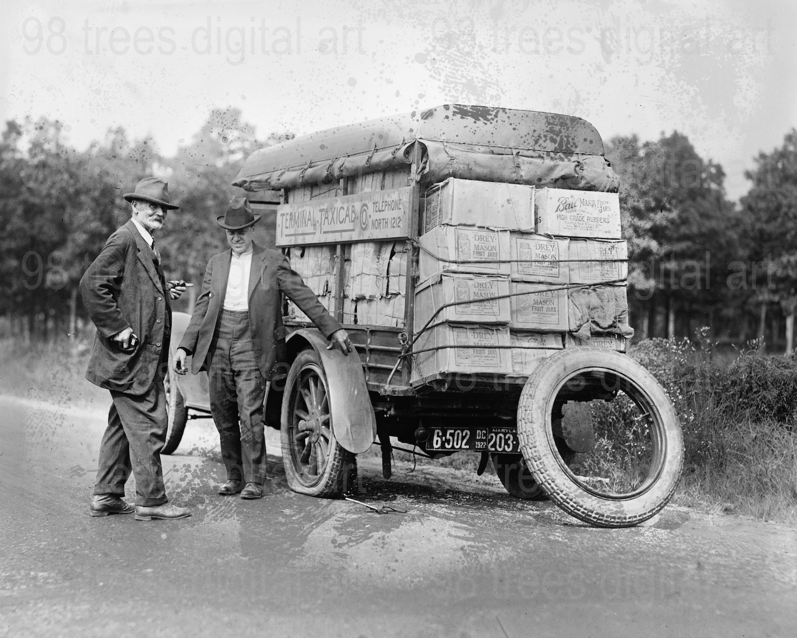 Prohibition Era Photo: Sheriff Raid, Bootlegger's Ford (digital ...