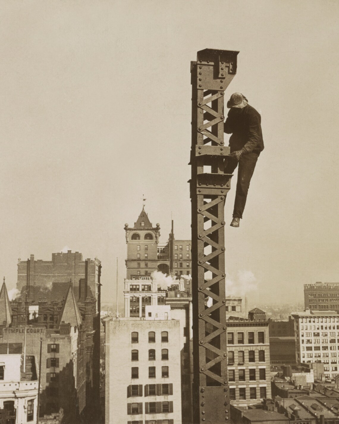 Vintage 1907 NYC Skyscraper Construction Photo: Ironworkers Art Print ...