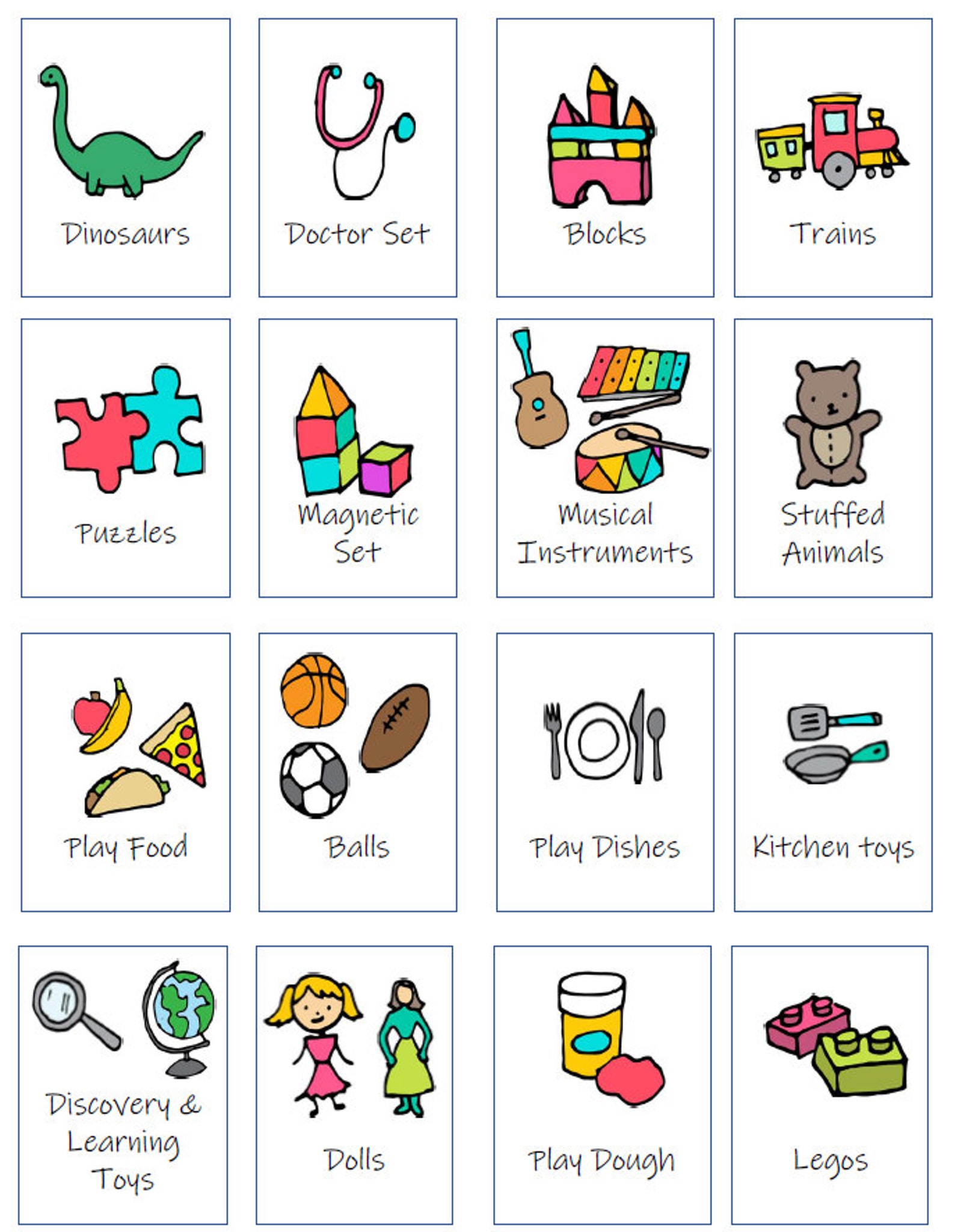 Printable Picture Toy Bin Labels Playroom Toy Storage - 48 Visual ...