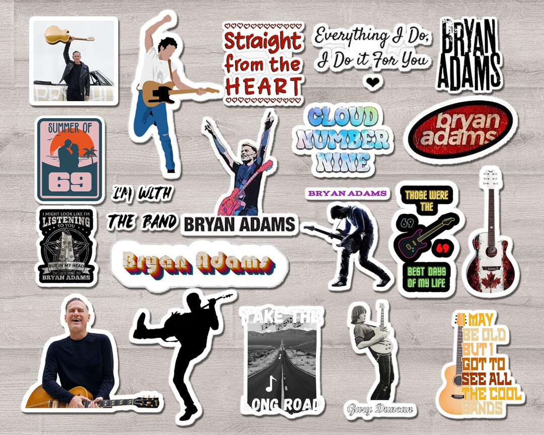 20pcs Bryan Adams Stickers Bryan Adams Stickers Decal Music Lover ...