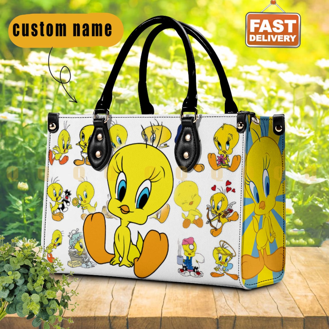 Tweety Bird Leather Handbag, Tweety Bird Bag,travel Handbag,teacher ...