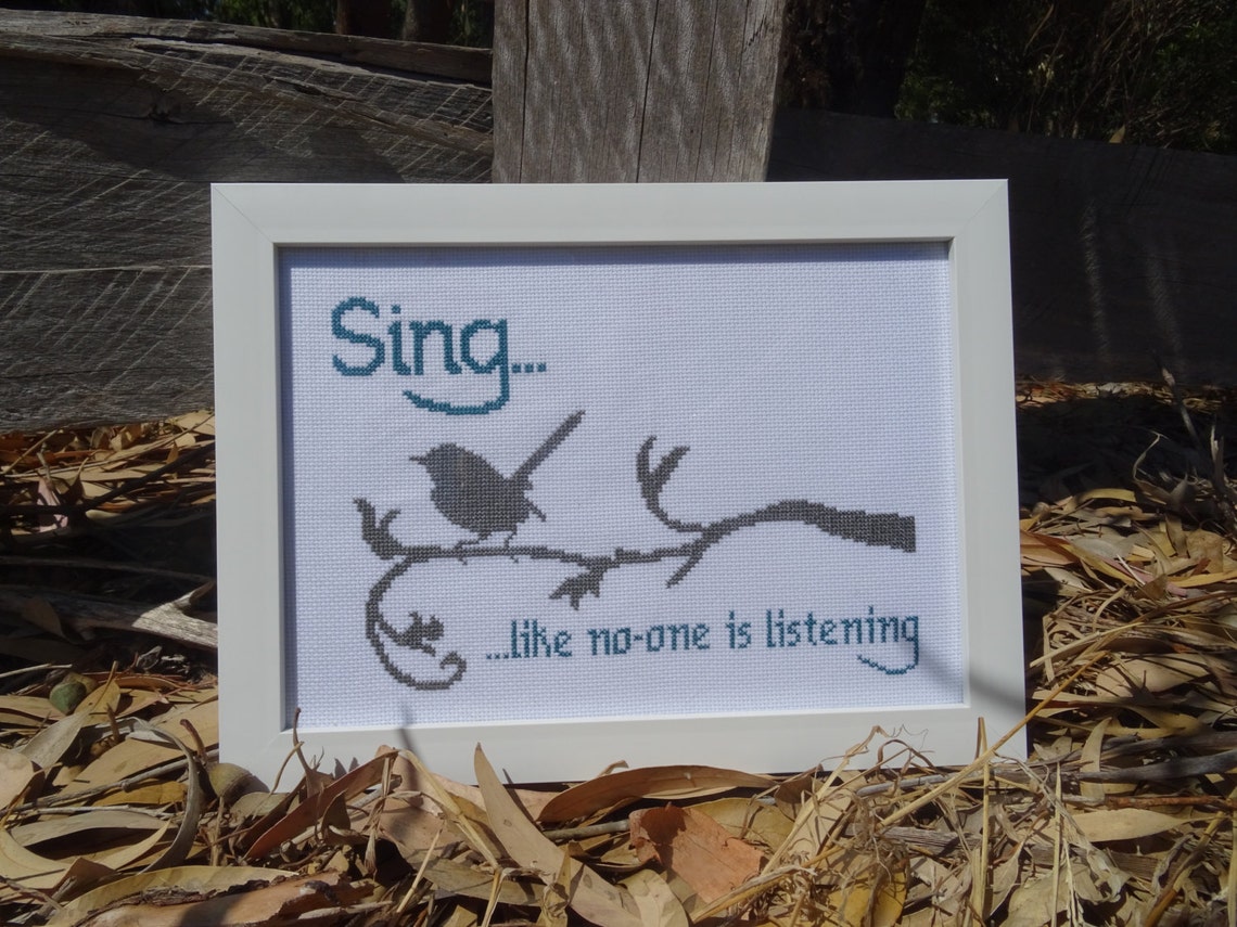 SING - Modern Cross Stitch Pattern by Mezz Design - Sing Like No-one is ...