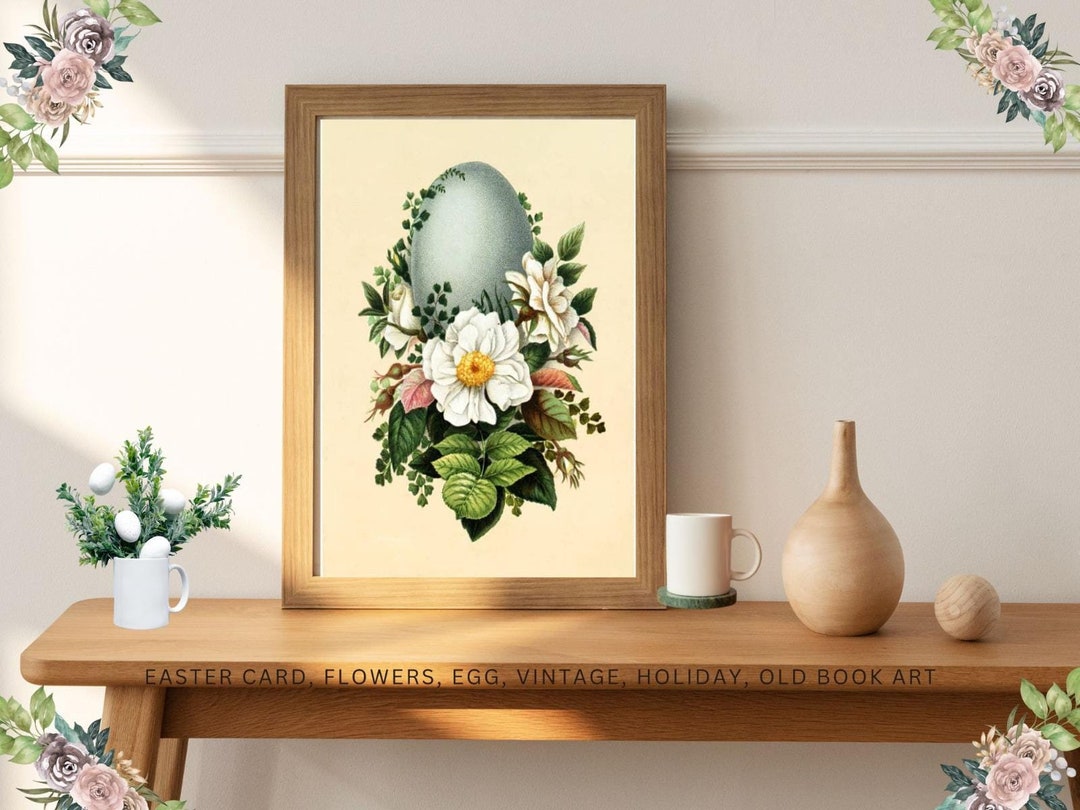 Easter Oil Painting - Antique Easter Print, Moody Nature Art, Floral ...