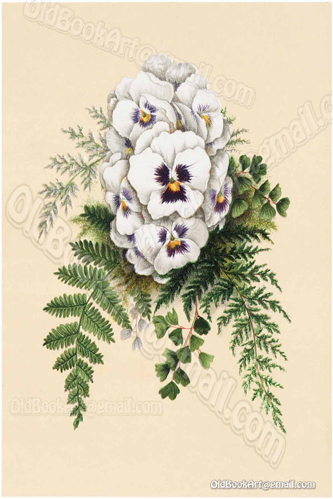 Easter, Flowers, Card, Vintage Card, Holiday, Old Book Art, Fine Art ...
