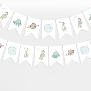 Astronaut Themed Party Banner, Moon Banner Printable, Outer Space ...