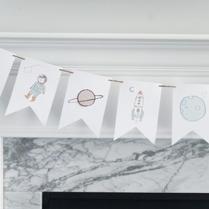 Astronaut Themed Party Banner, Moon Banner Printable, Outer Space ...
