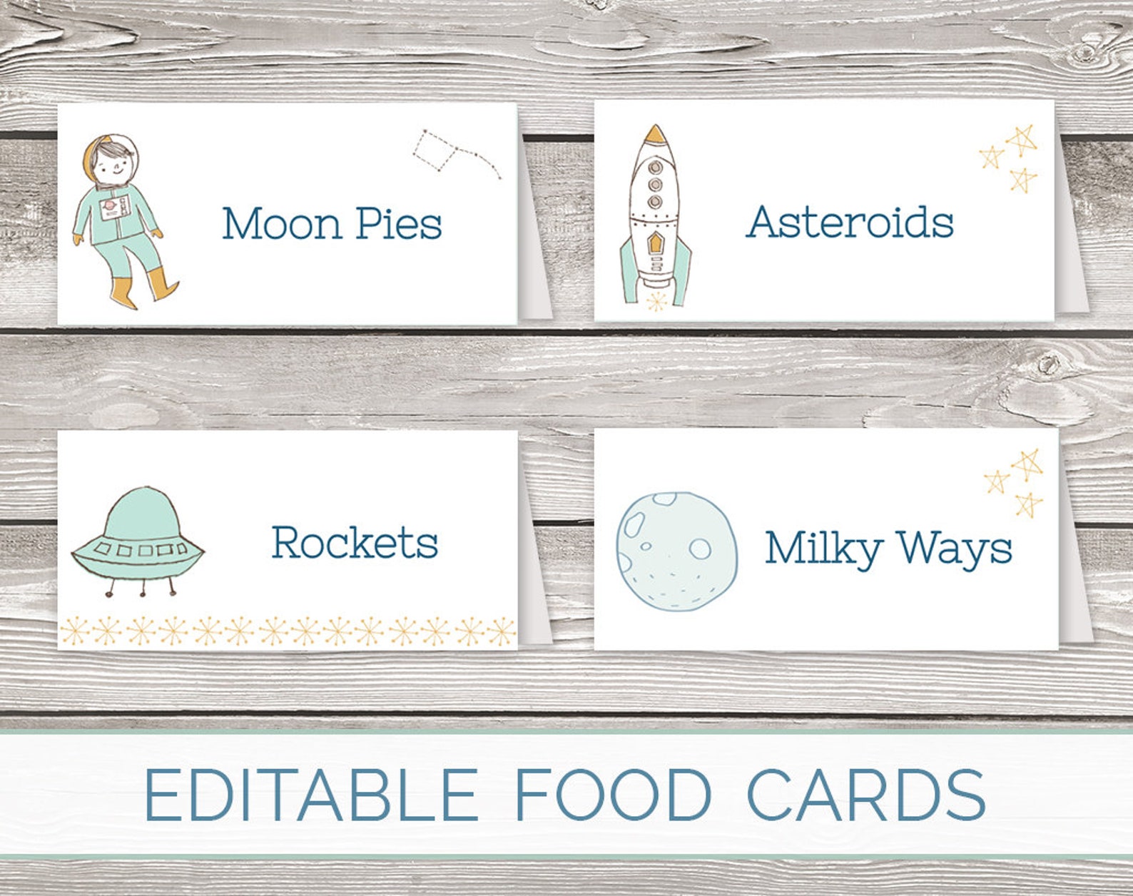 Space Themed Food Labels - Editable Food Labels - Space Party Supplies ...