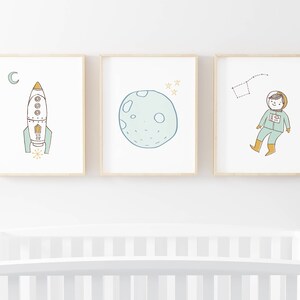 Nursery Wall Art Boy - Space Wall Art - Nursery Art Boy - Space Nursery ...