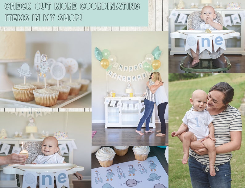 High Chair Banner First Birthday Banner Blue Birthday | Etsy