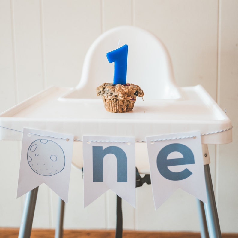 High Chair Banner - First Birthday Banner - Blue Birthday Banner - Blue ...
