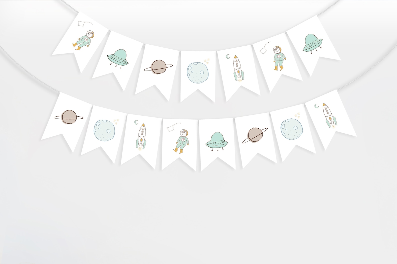 Astronaut Themed Party Banner, Moon Banner Printable, Outer Space ...