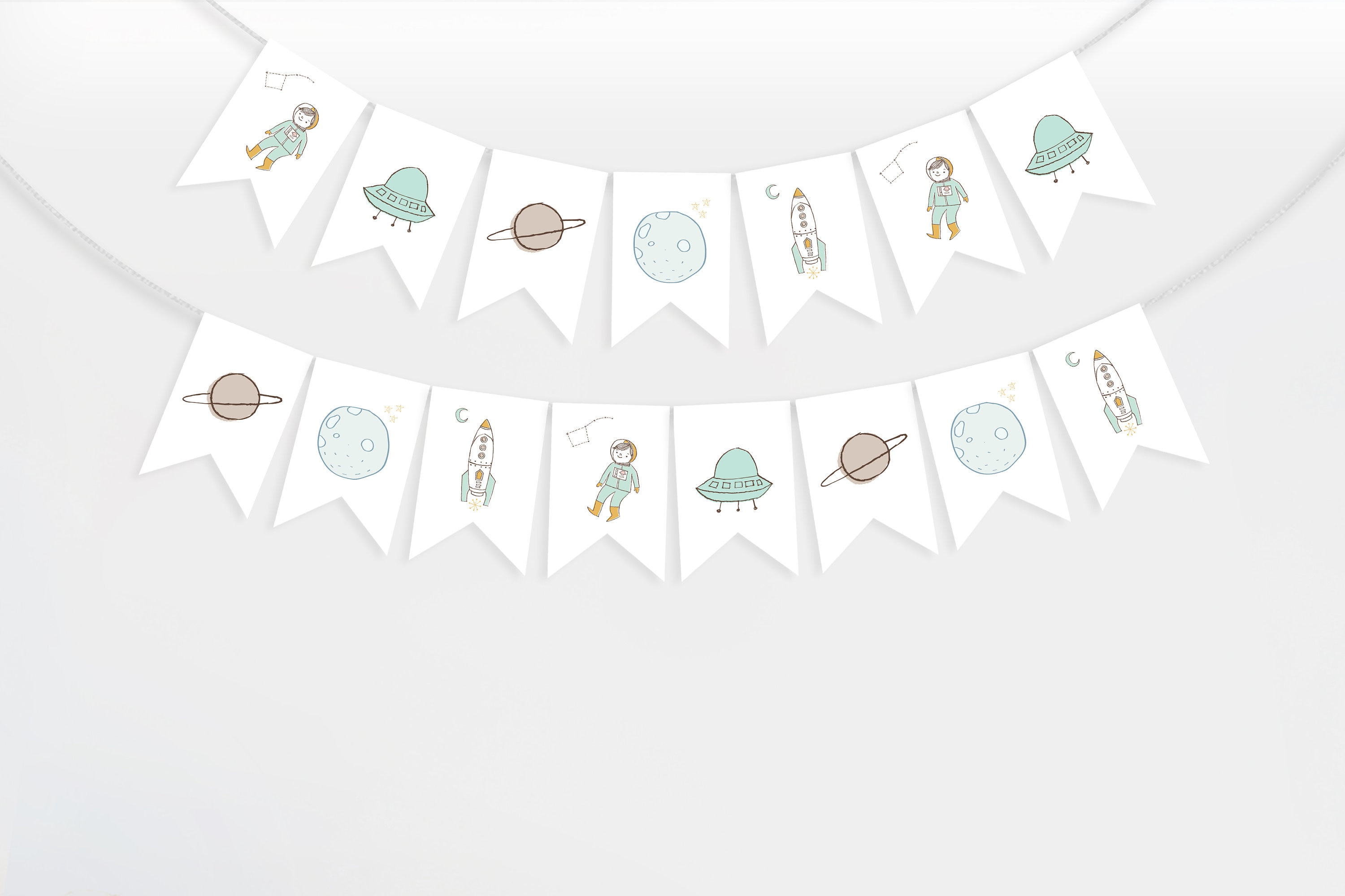 Astronaut Themed Party Banner, Moon Banner Printable, Outer Space ...