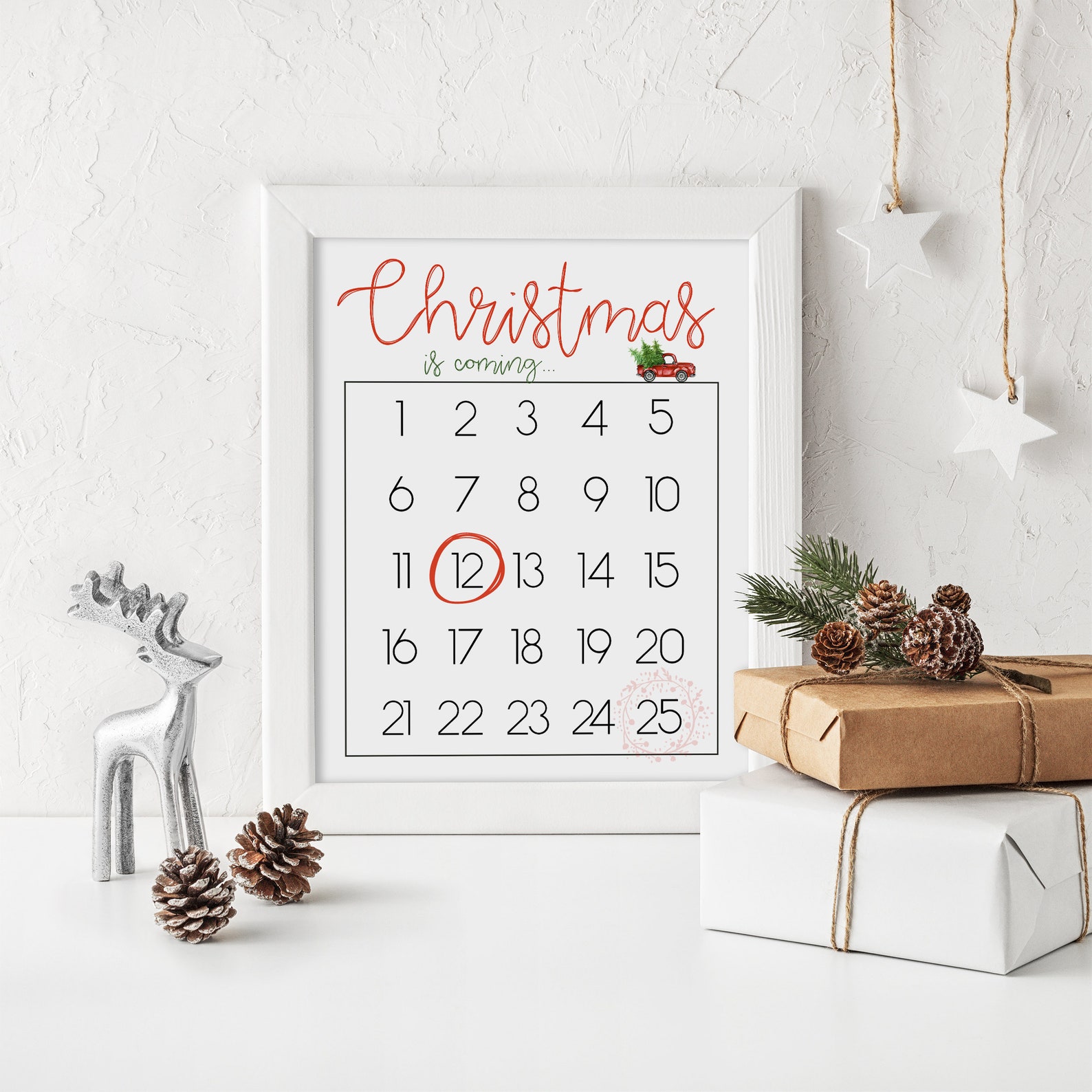 Christmas Countdown - Christmas Decor - Christmas Printable Wall Art ...
