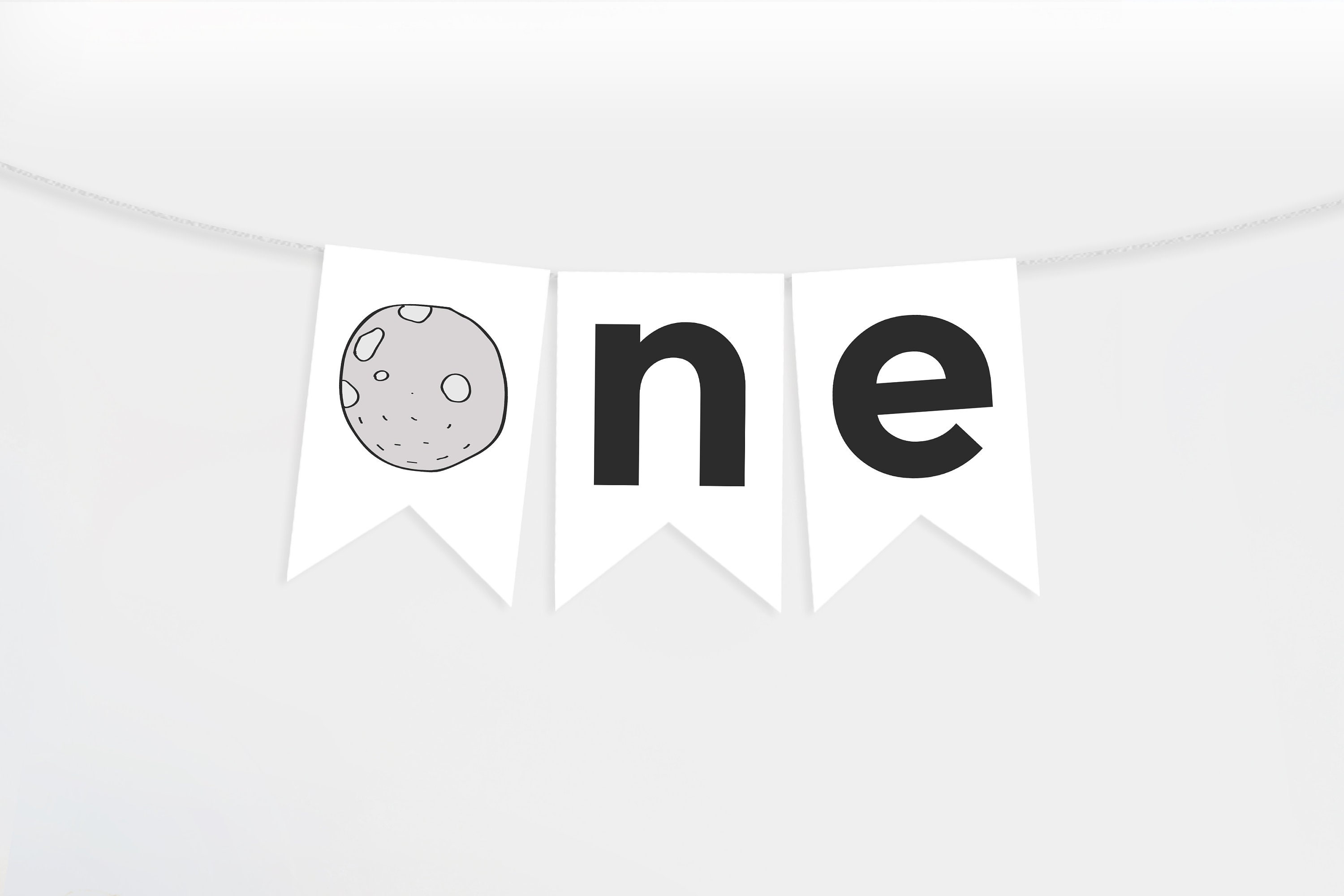 First Trip Around the Moon Party Banner - Space Themed Highchair Banner ...