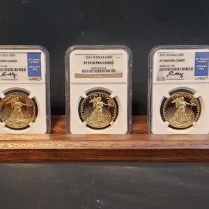 Wood Graded Coin Display Stand- Custom Made Holder for PCGS or NGC ...