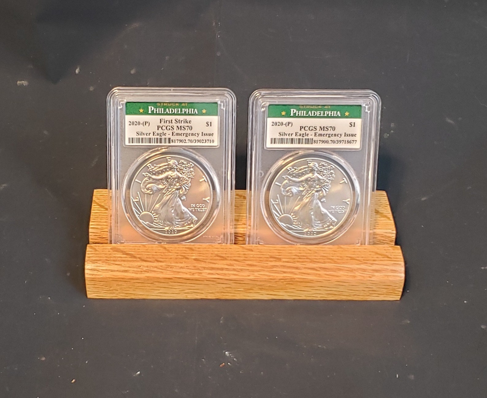 Wood Graded Coin Display Stand- Custom Made Holder for PCGS or NGC ...