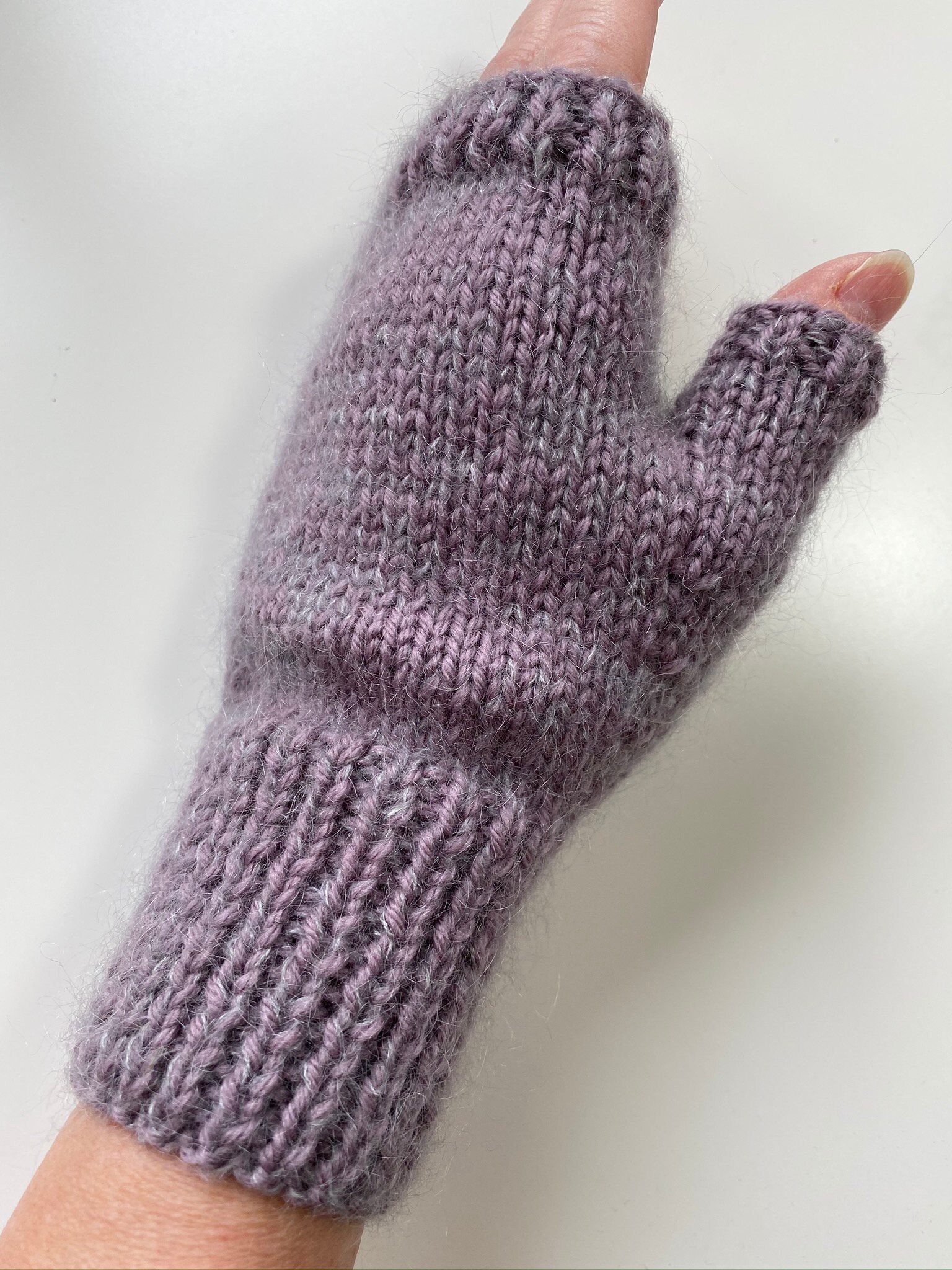 Supersoft, Fluffy, Hand Knitted Fingerless Gloves / Mitts in S - Etsy