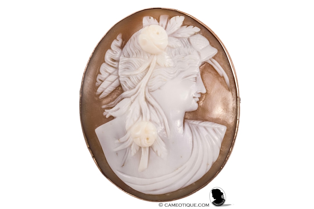 Antique Shell Cameo. Flora Type Cameo With High Relief Details. Celtic ...