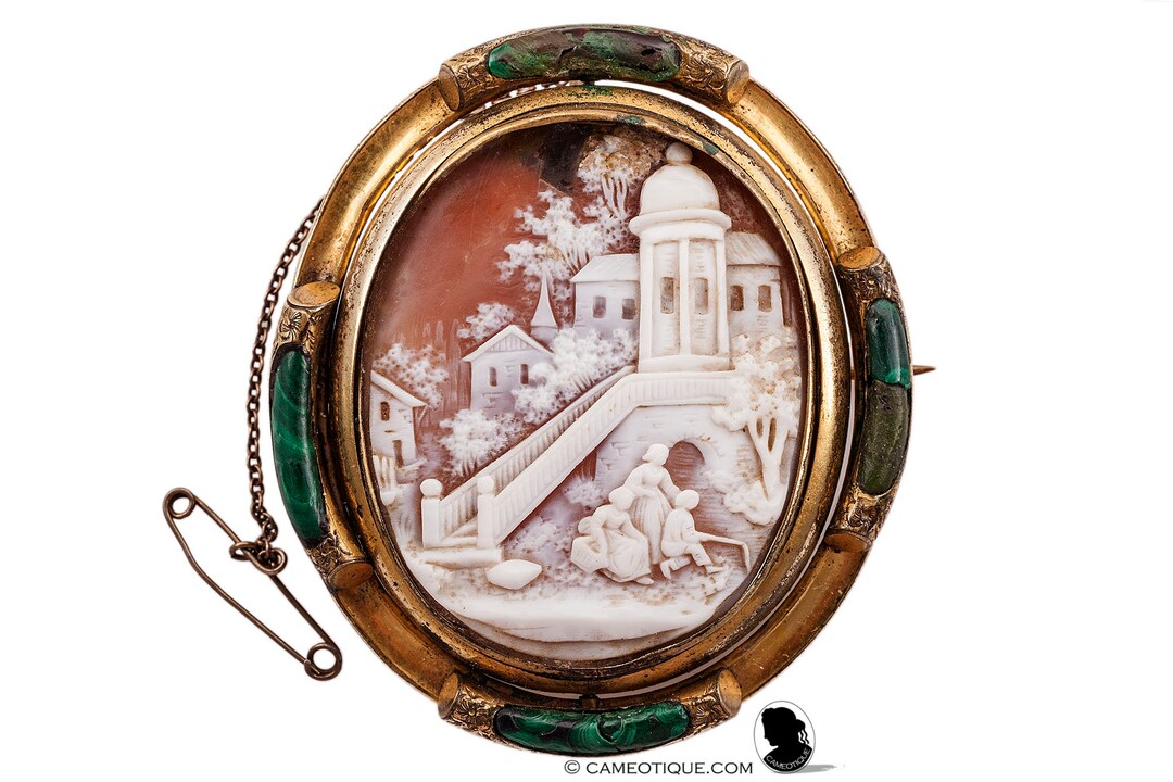 Victorian Shell Cameo Brooch: Rebecca and the Well, Mourning Photo - Etsy
