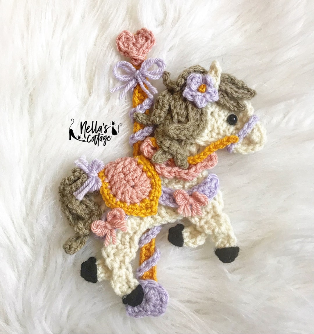 Crochet Pattern - INSTANT DOWNLOAD - Crochet Horse - Carousel - Baby ...