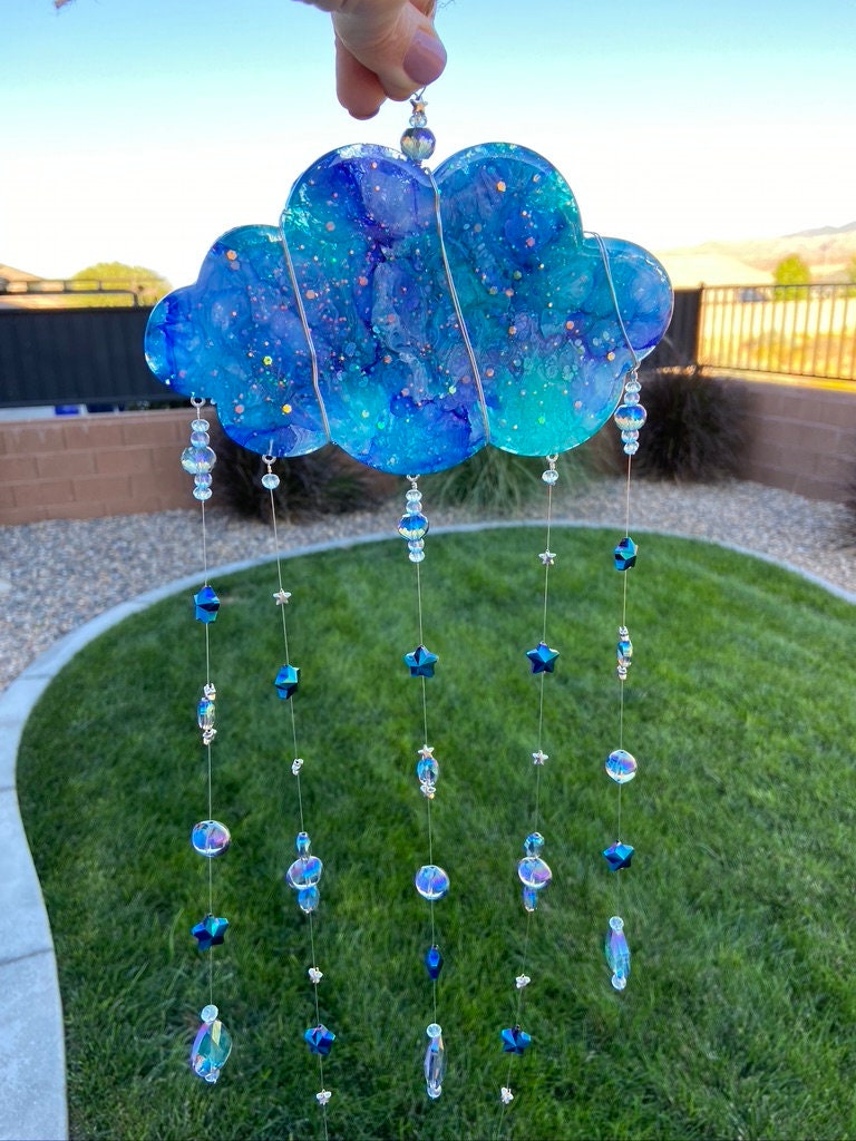 Hand Poured Resin Cloud - Resin Art - Home Decor - Sun Catcher - Resin ...